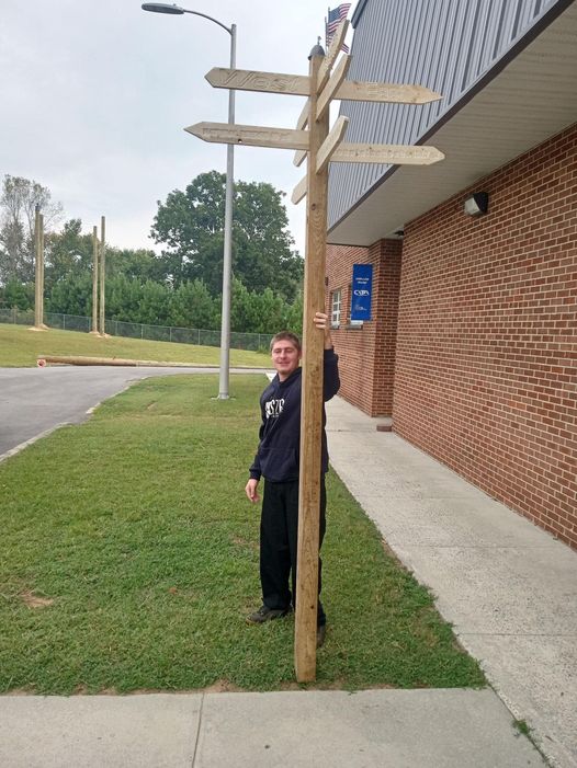 CATA Construction Technology student Chris Phillips shows off the ...
